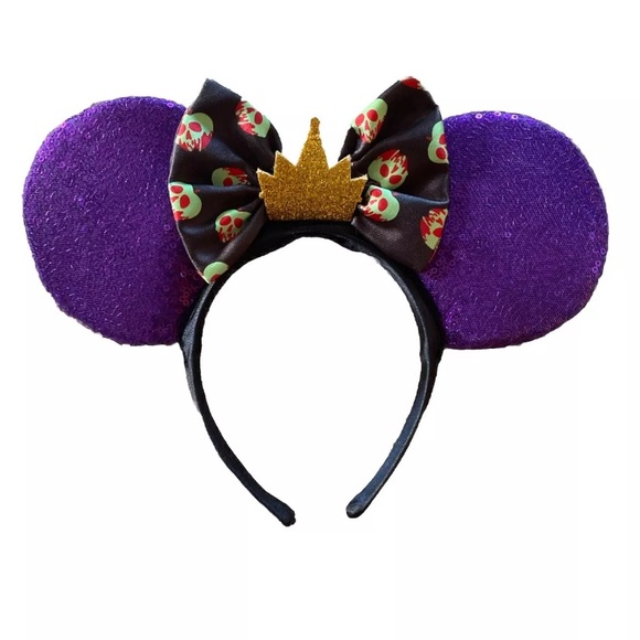 Disney | Accessories | Disney Villains Sequin Minnie Headband Ears Evil ...